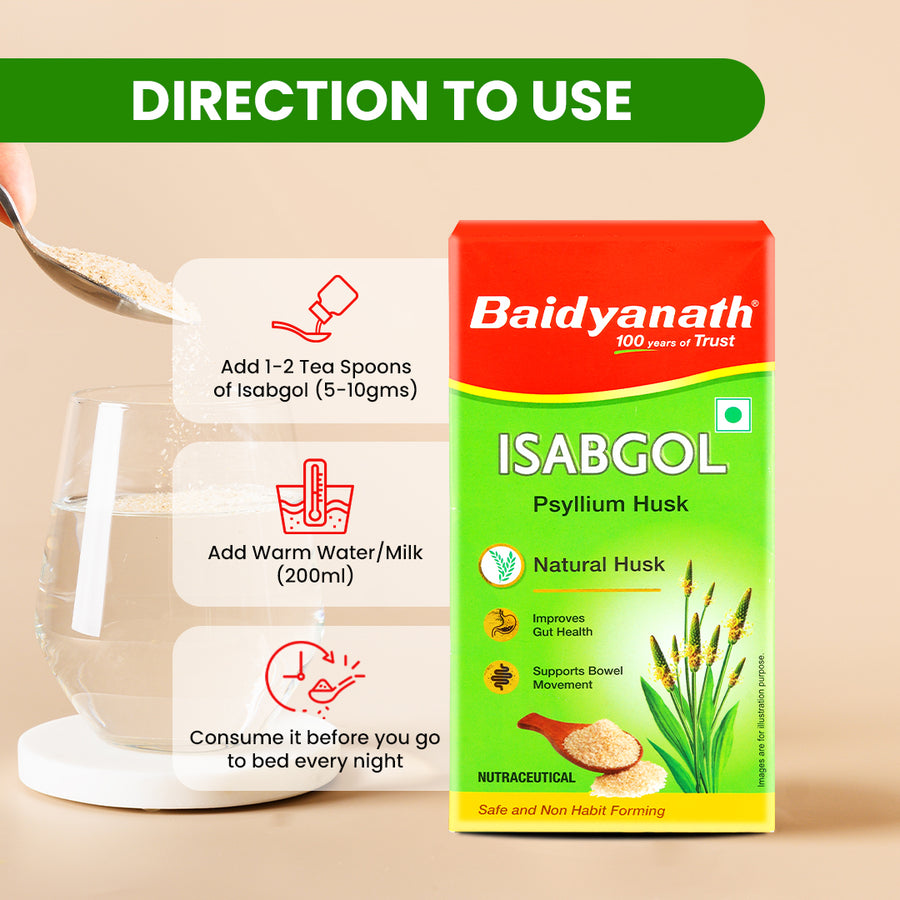 Baidyanath Isabgol (Psyllium Husk) Powder| Healthy Digestive Tract ...