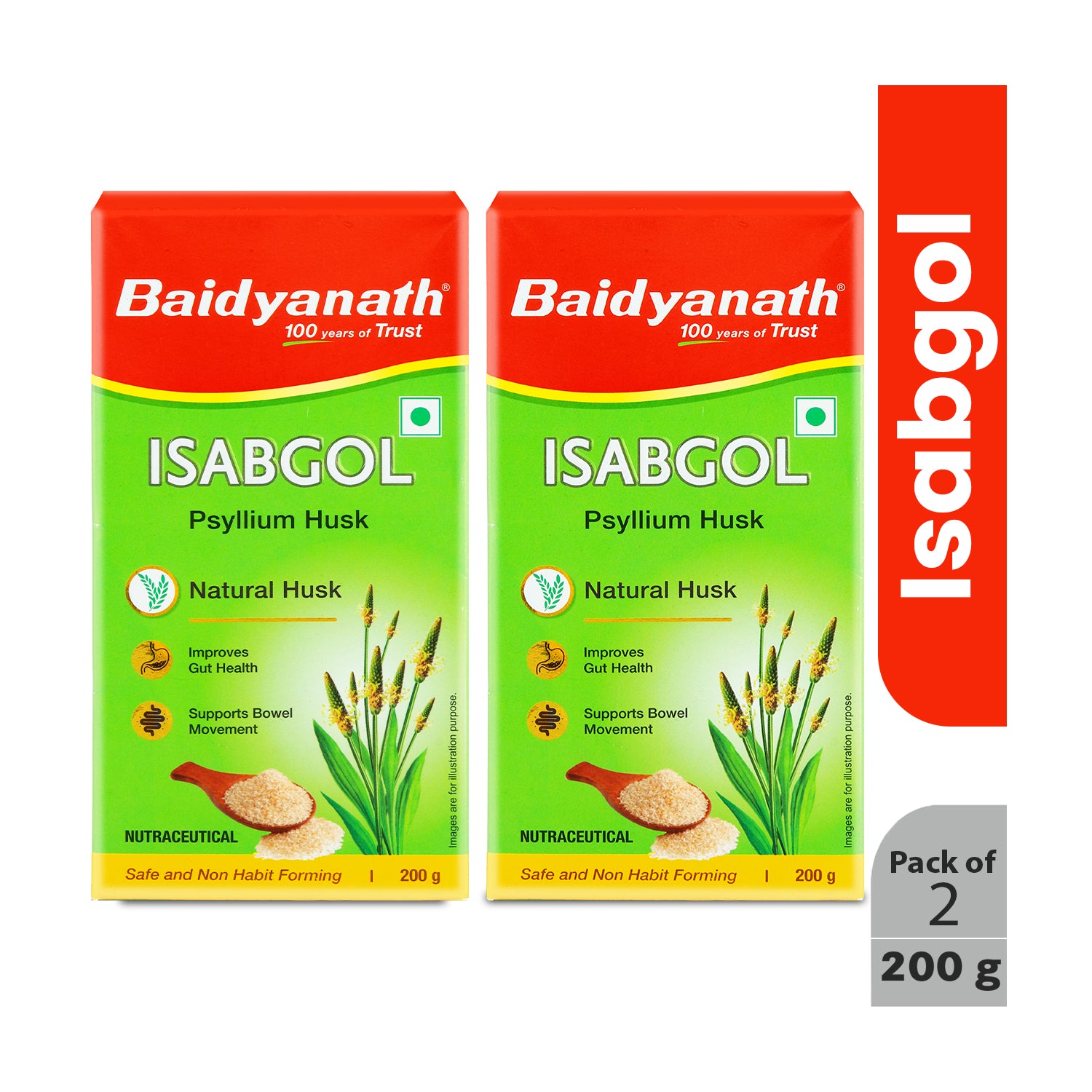 Baidyanath Isabgol (Psyllium Husk) - 200 gm | Healthy Digestive Tract ...