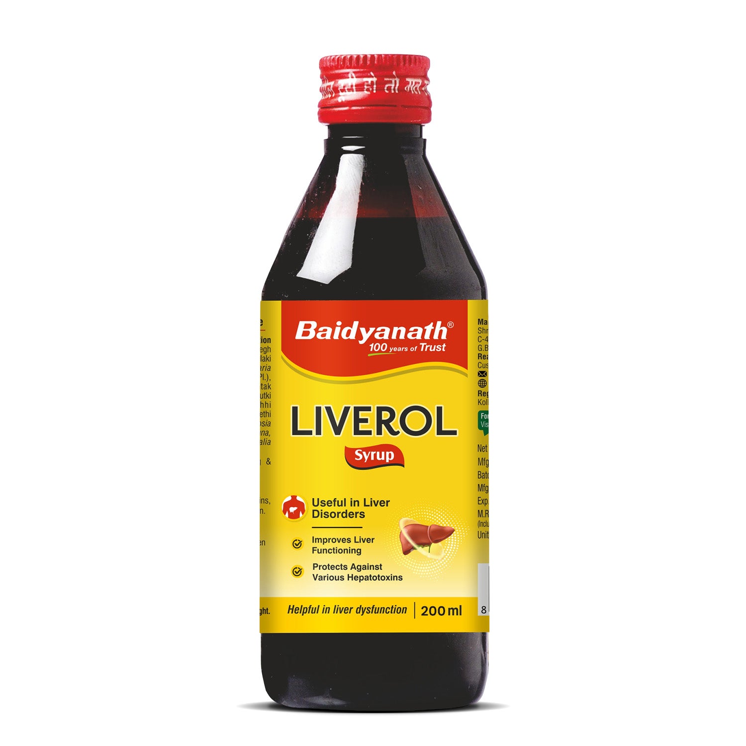Baidyanath Liverol Syrup (200 ml) for Comprehensive Liver care ...
