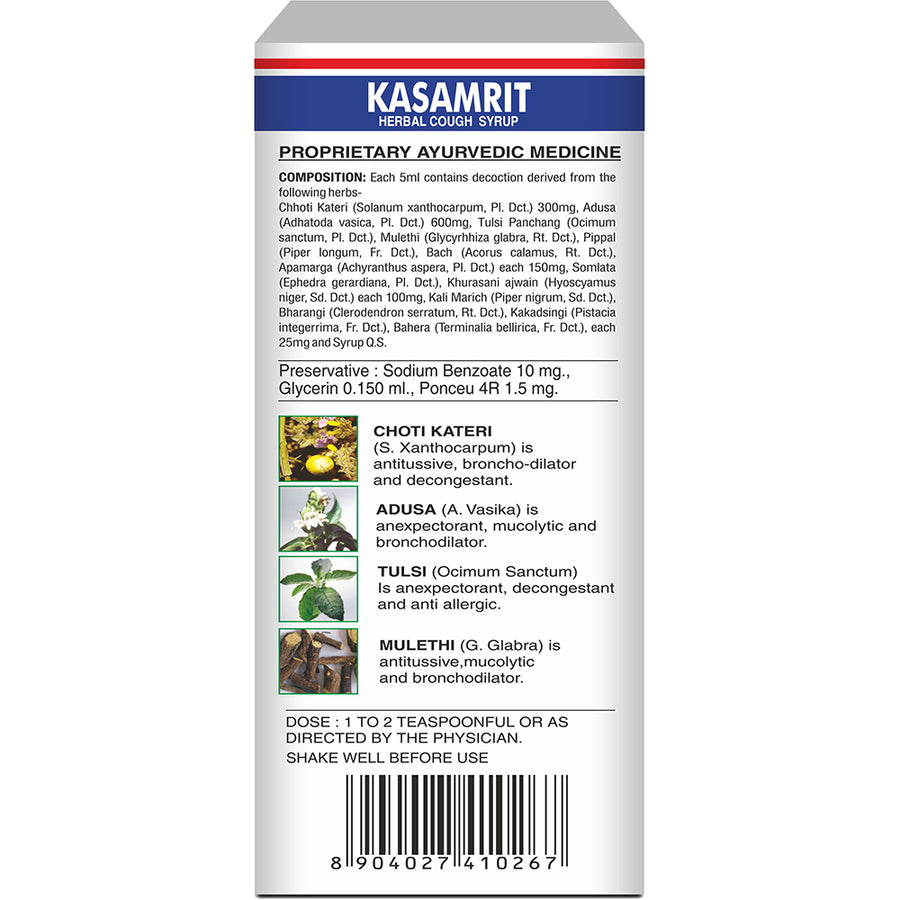 Baidyanath Kasamrit Herbal and Ayurvedic Cough Syrup (450 ml ...